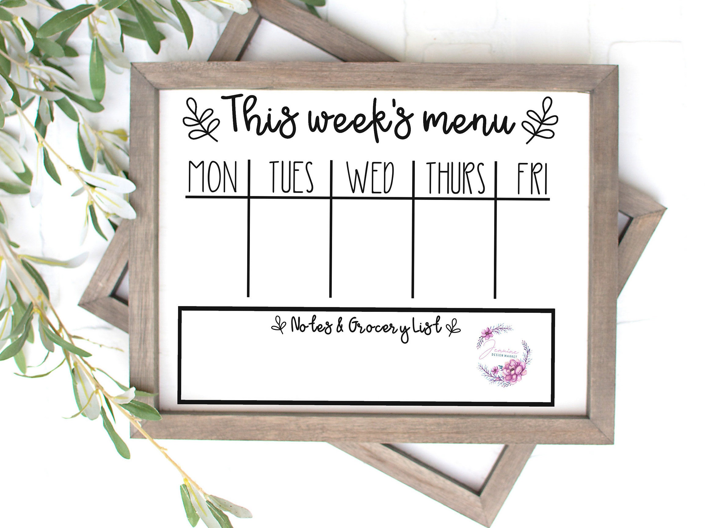 Menu Board SVG Weekly Menu Printable Meal Planning Digital | Etsy