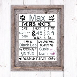 Printable Dog Adoption Sign | Dog Adoption Board | Printable Rescue ...