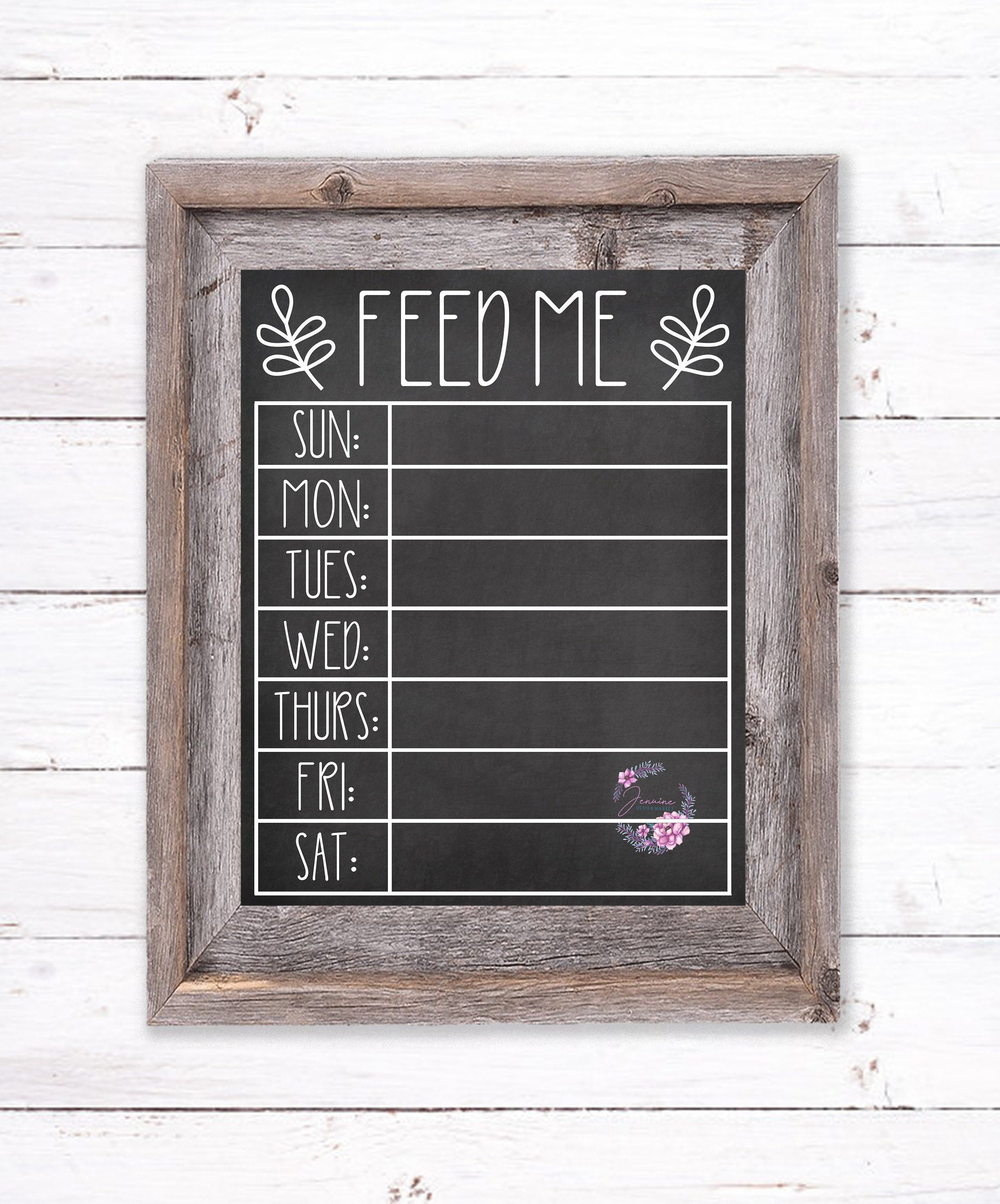 Weekly Menu SVG Printable Meal Planner feed Me | Etsy Canada