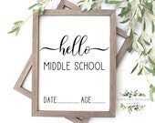 Hello Middle School Printable First Day of Middle School - Etsy