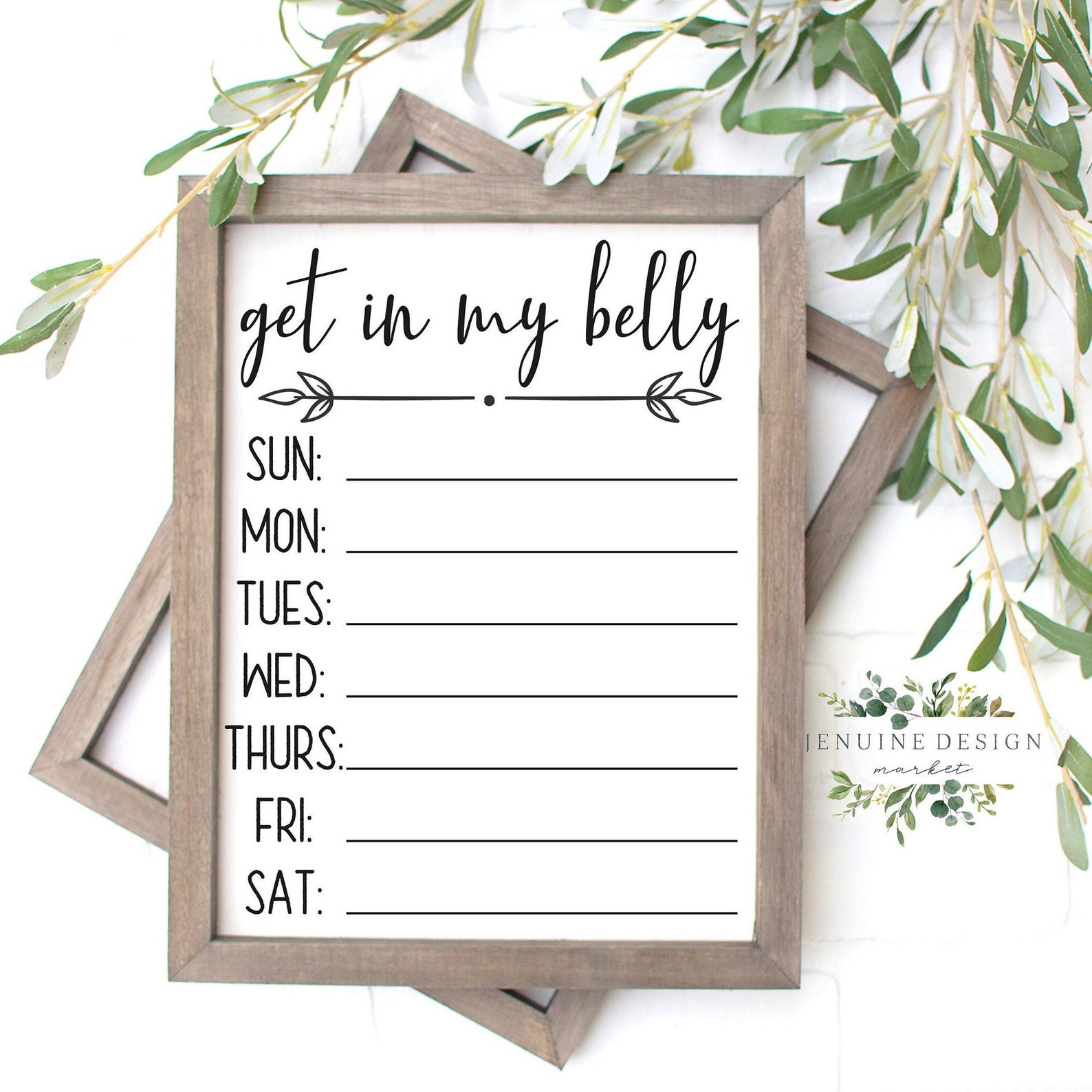 Get in My Belly Menu Board Weekly Meal Planner Menu SVG - Etsy