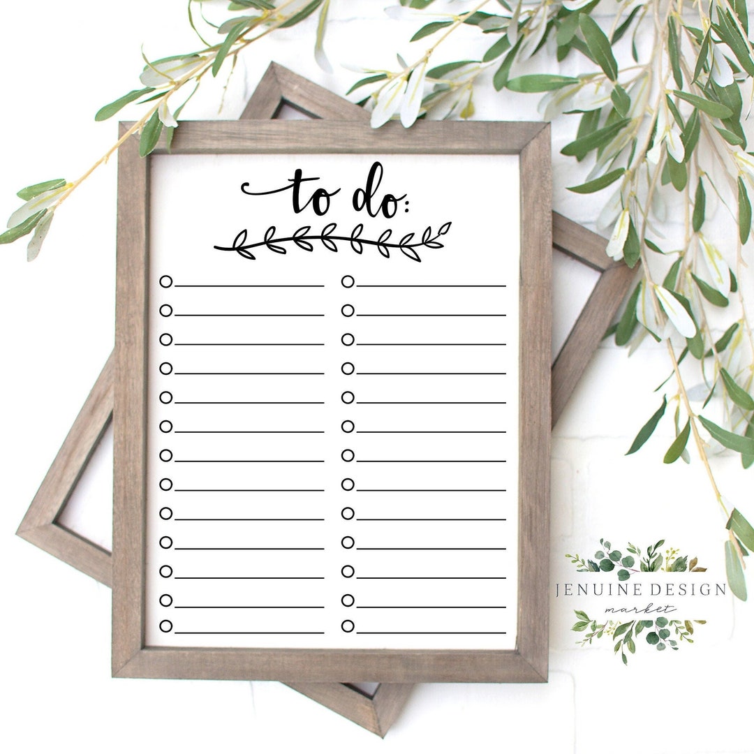 Printable to Do List | to Do SVG | Task List | Digital Checklist - Etsy