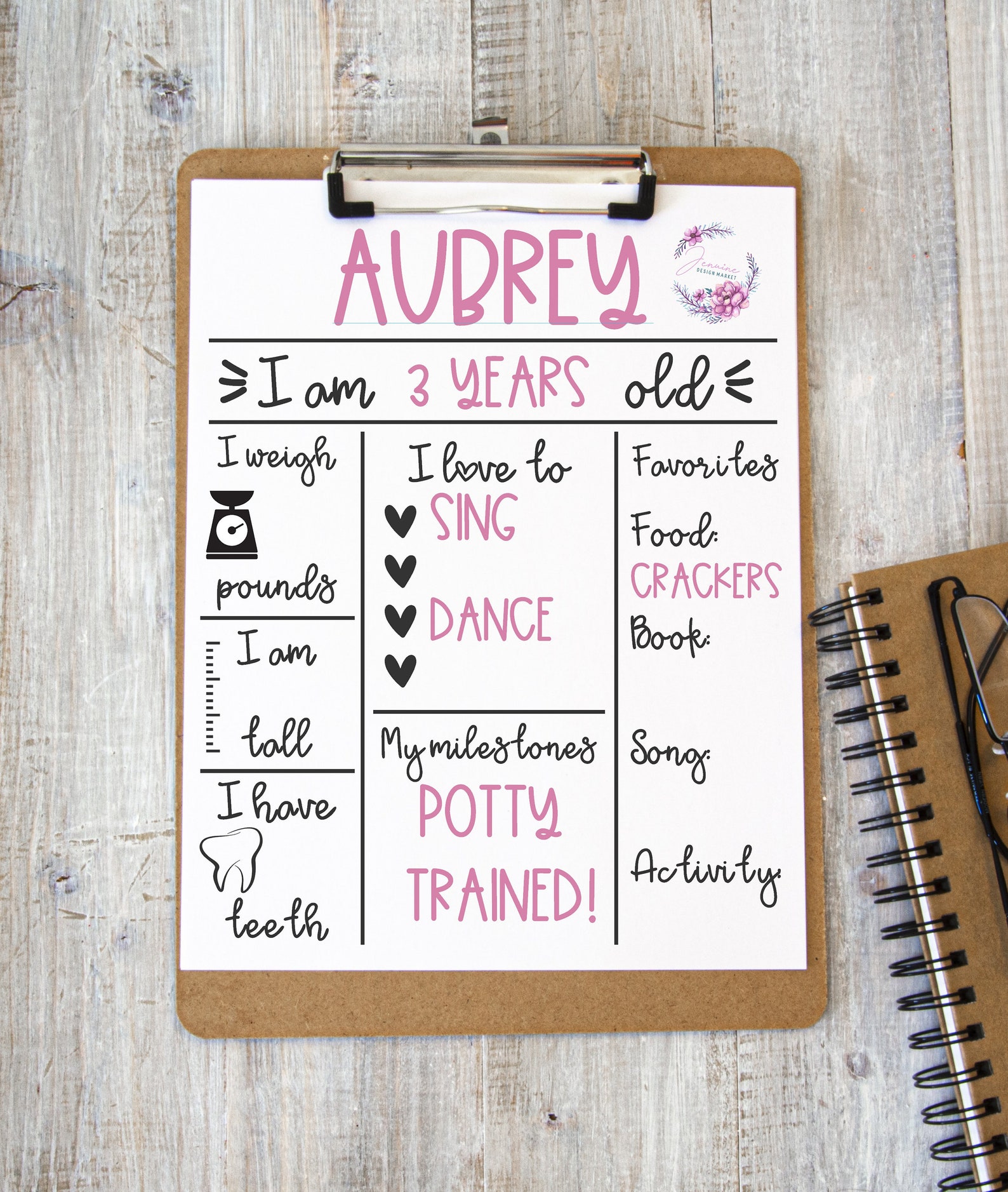 Printable Monthly Milestone Board Any Age Birthday Board - Etsy