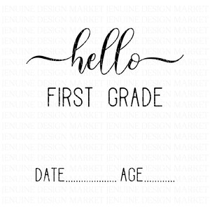 Hello First Grade 1st Grade Printable Sign Printable 8x10 - Etsy