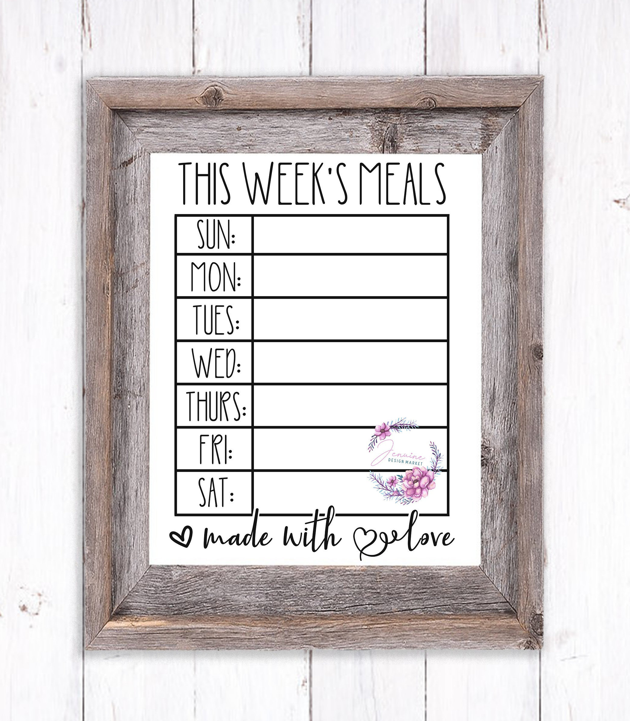 This Week's Meals Made With Love | Printable Weekly Menu | Menu Board ...
