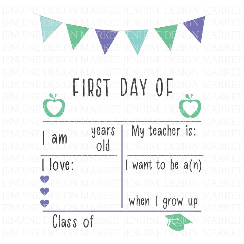 First Day of School Stats Sign Back to School Template 1st - Etsy