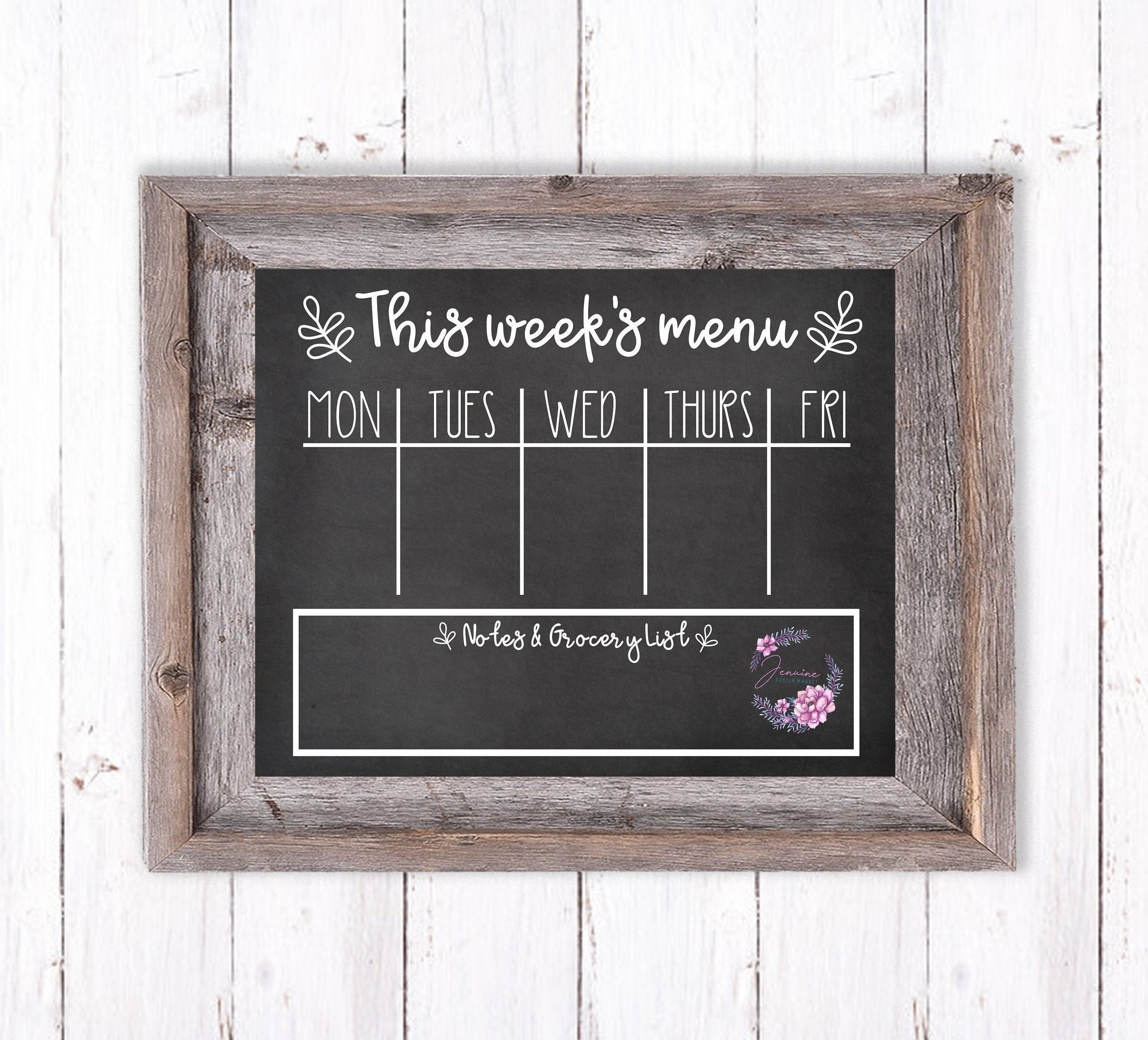 Menu Board SVG Weekly Menu Printable Meal Planning Digital | Etsy
