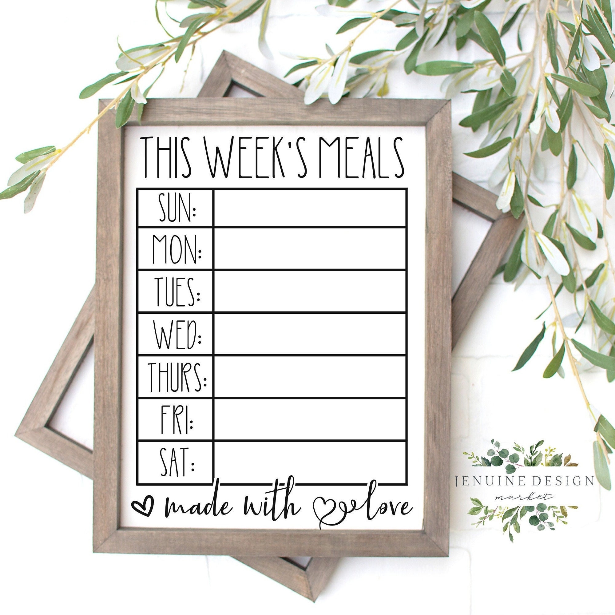 This Week's Meals Made With Love | Printable Weekly Menu | Menu Board ...