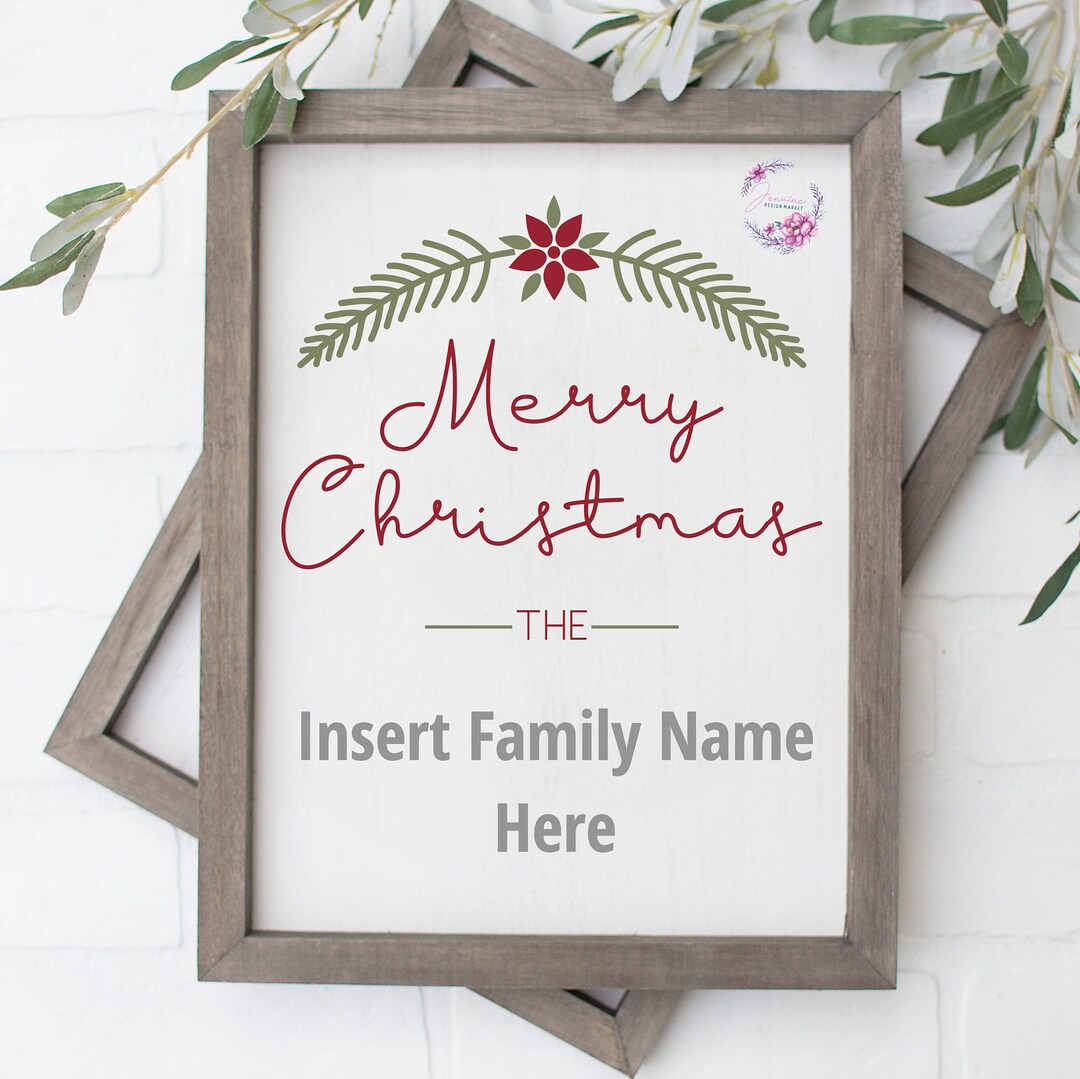 DIY Personalized Christmas SVG | Customizable Christmas Sign | Family ...