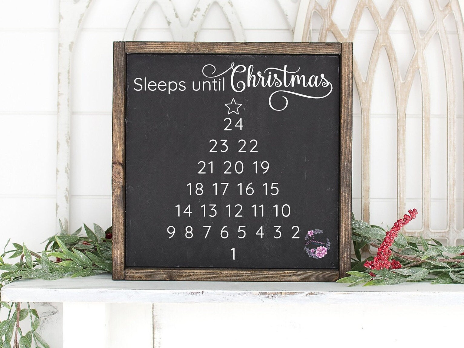 Sleeps Until Christmas Svg Christmas Countdown Digital Etsy