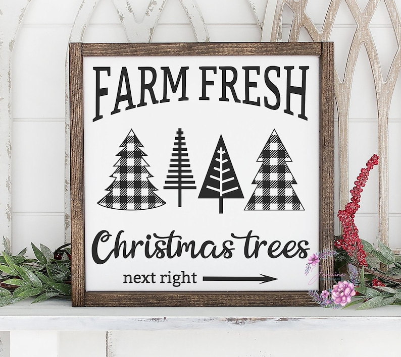 Farm Fresh Christmas Trees SVG Christmas Tree Printable - Etsy