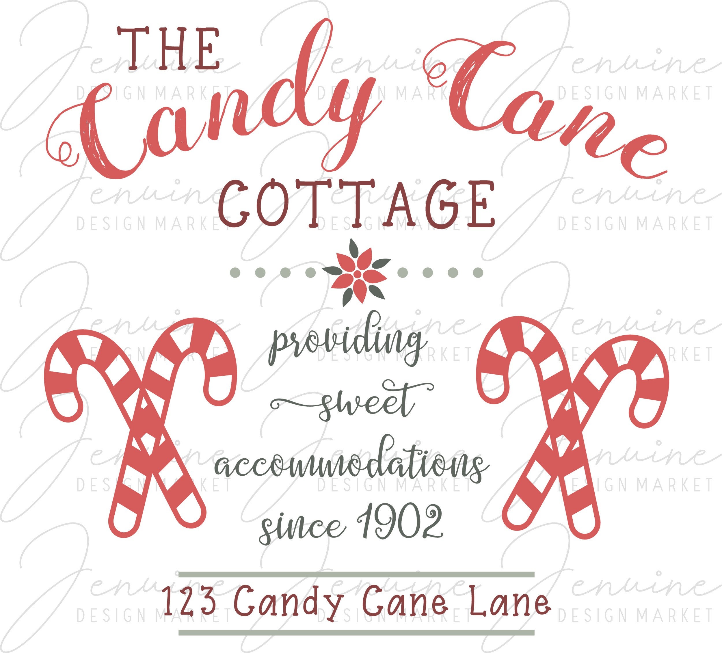 Candy Cane Cottage SVG Christmas Cut File Candy Cane SVG | Etsy