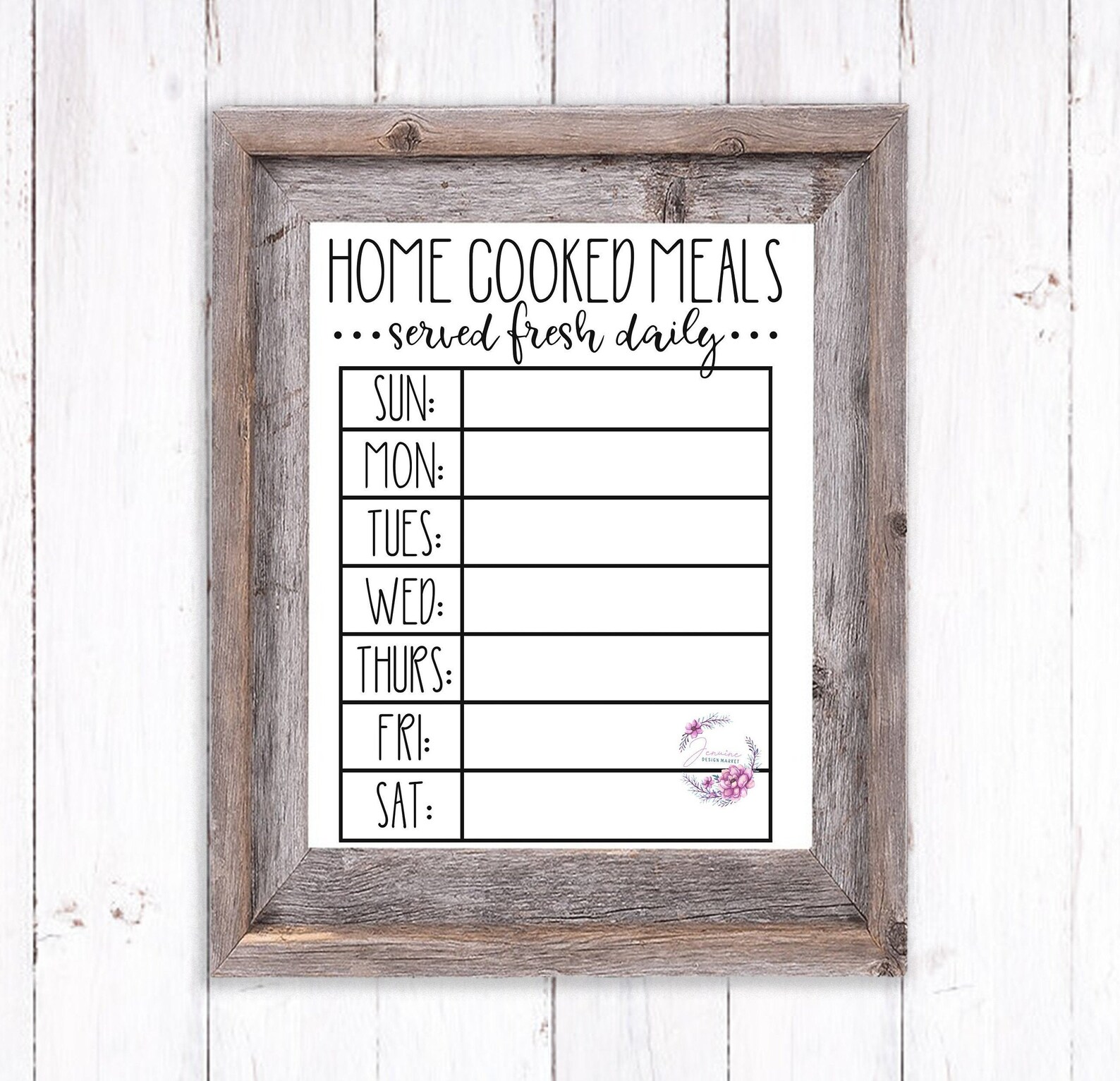 Weekly Menu SVG Meal Planning Digital Download Menu Board - Etsy