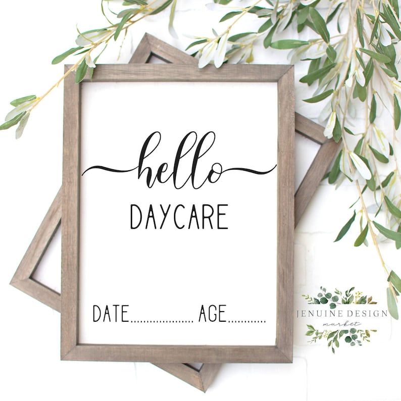 Hello Daycare Printable Printable Daycare Sign First Day | Etsy