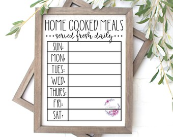 Menu Board SVG Weekly Menu Printable Meal Planning Digital | Etsy