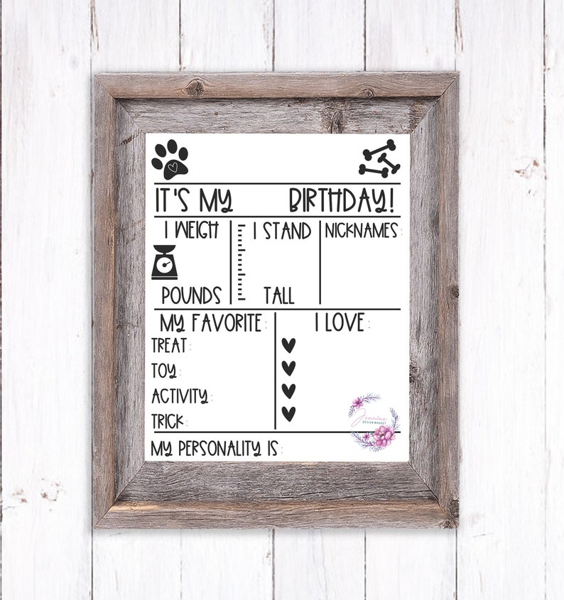 Dog Birthday Board SVG | Printable Birthday Sign for Pet | Dog Birthday ...