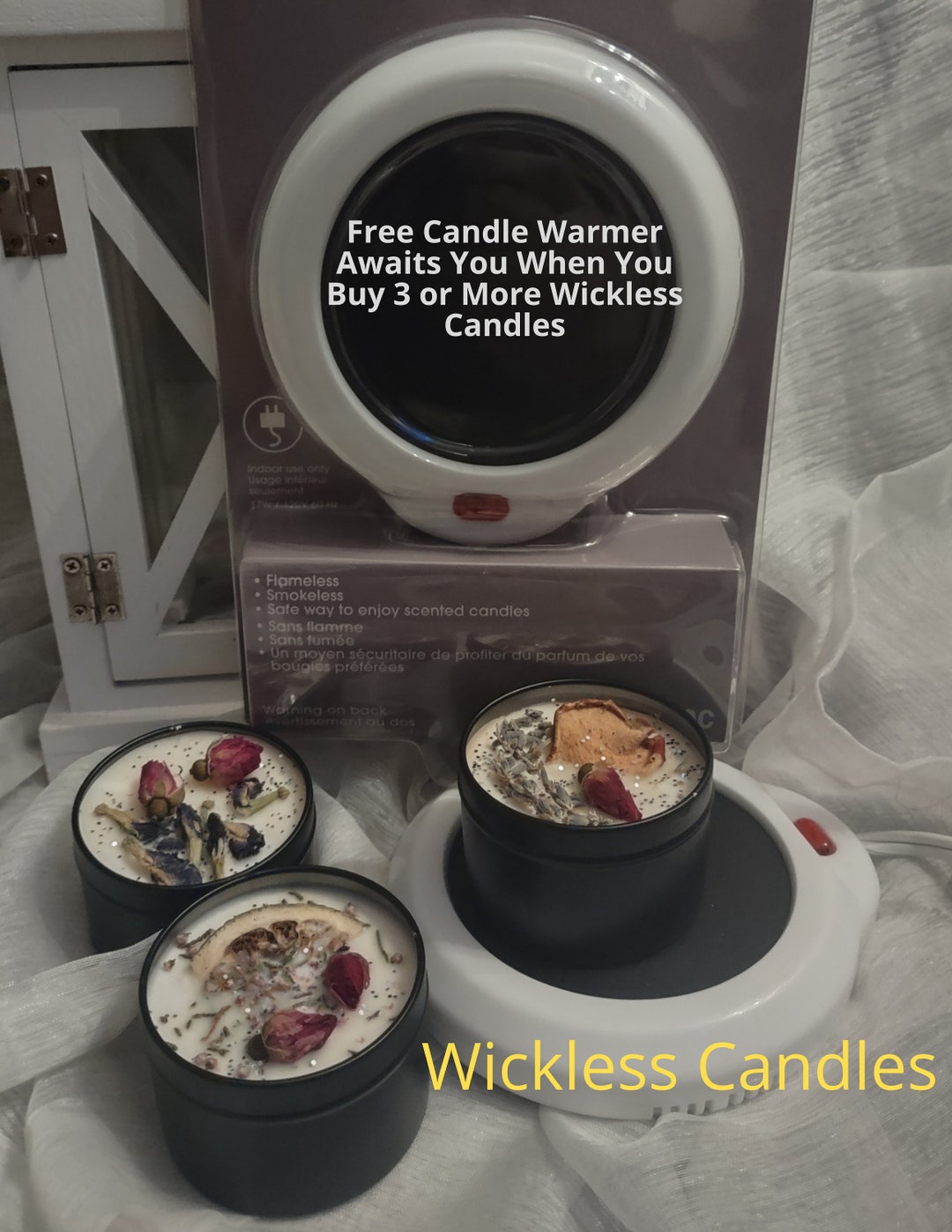 Wickless Candles, Beautiful Fragrance, and Flowers. No Fire Long ...