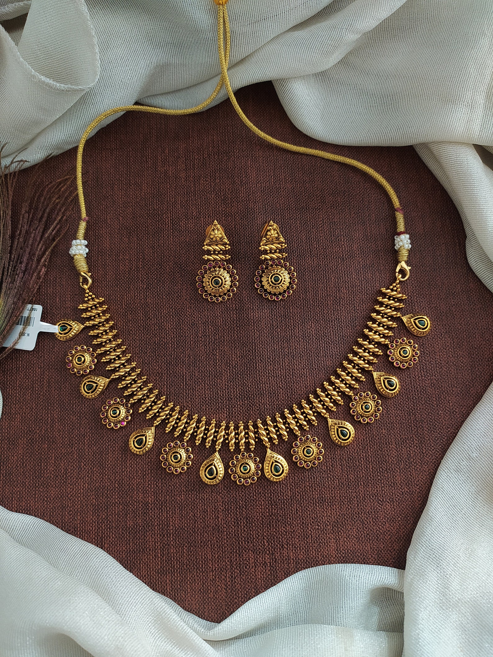 Sonal's Kemp Stone Mango Necklace Set: Red & Green or Full Red ...