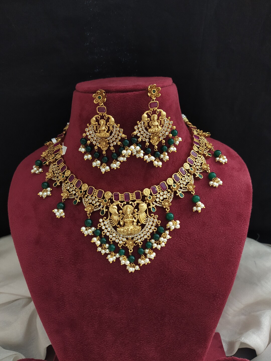 Gold Chain Necklace Gold Locket Necklace Indian Jewelry Ruby - Etsy