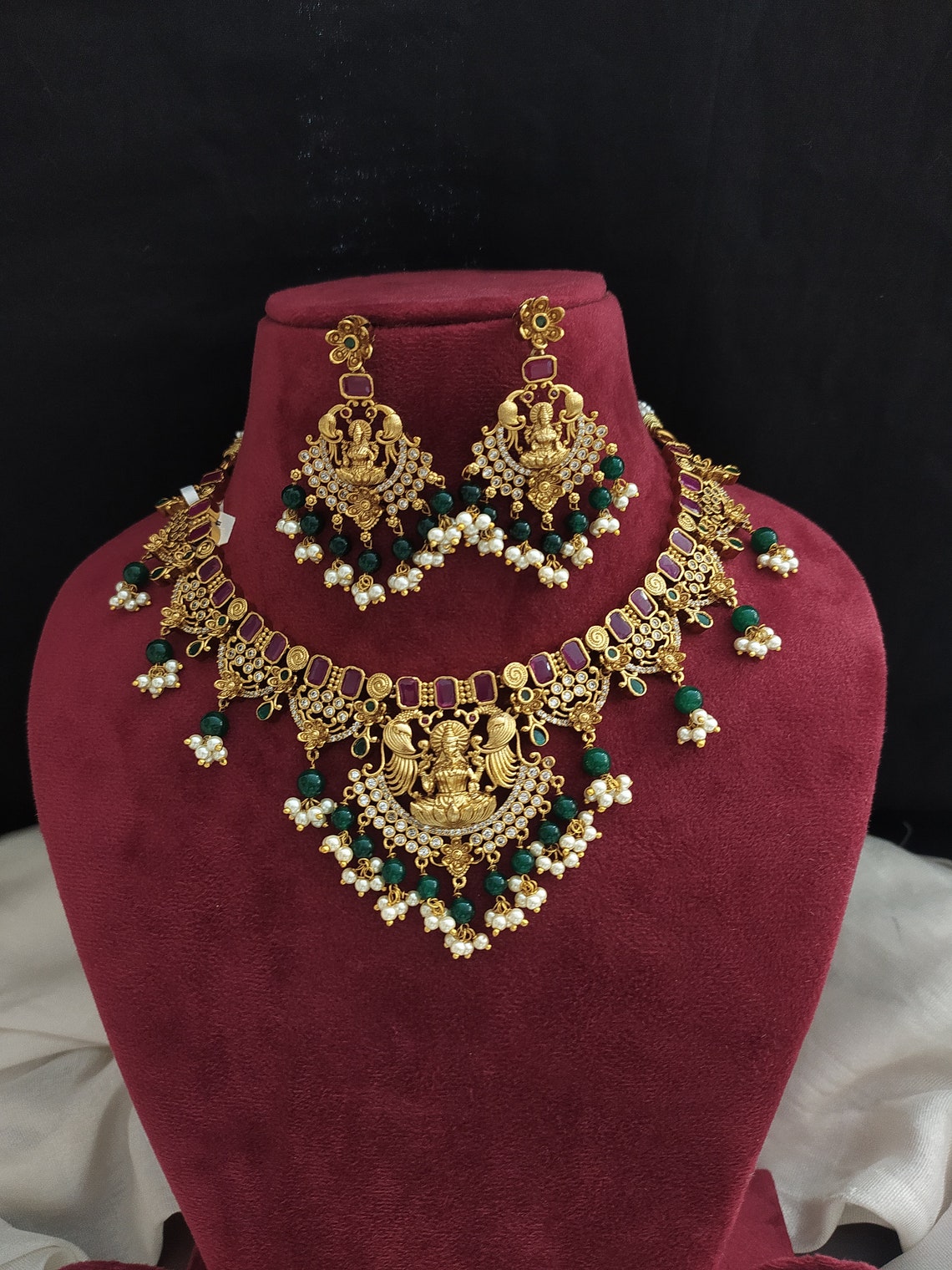 Gold Chain Necklace Gold Locket Necklace Indian Jewelry Ruby - Etsy