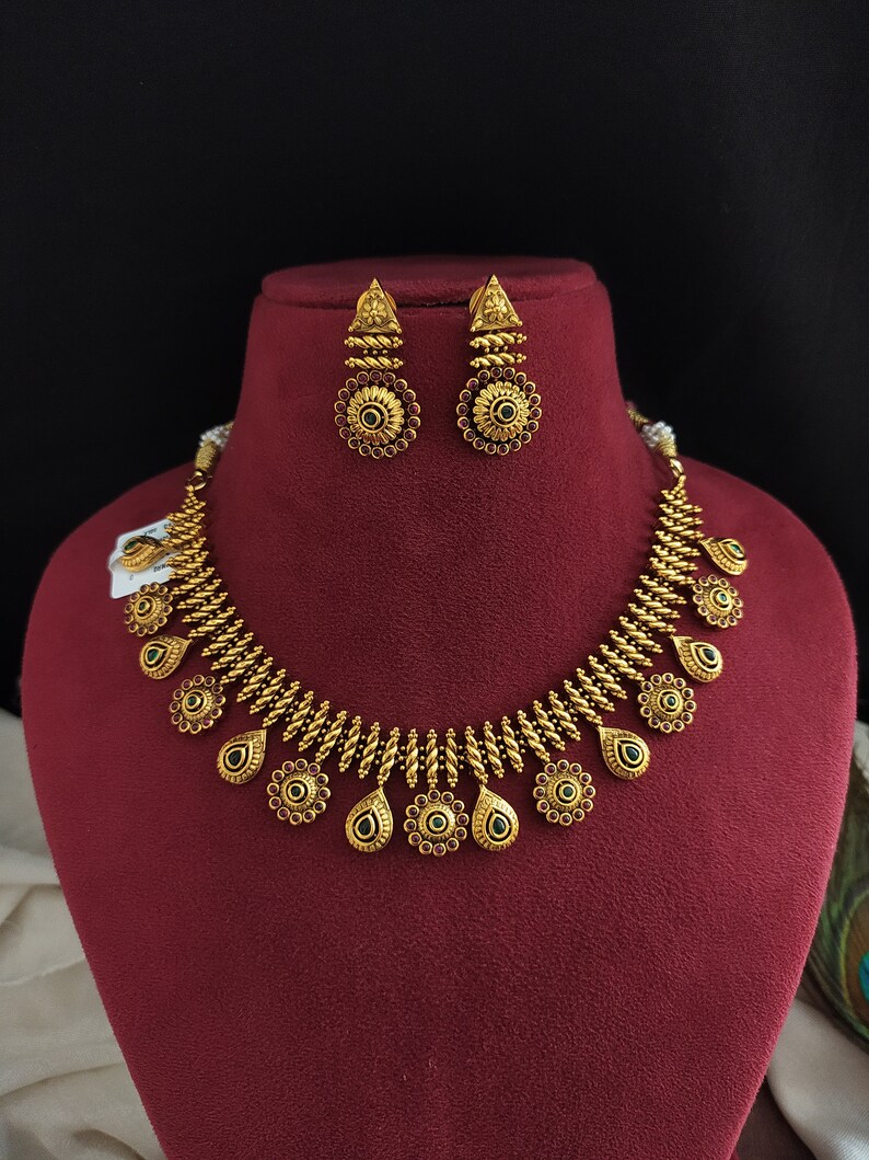 Sonal's Kemp Stone Mango Necklace Set: Red & Green or Full Red ...