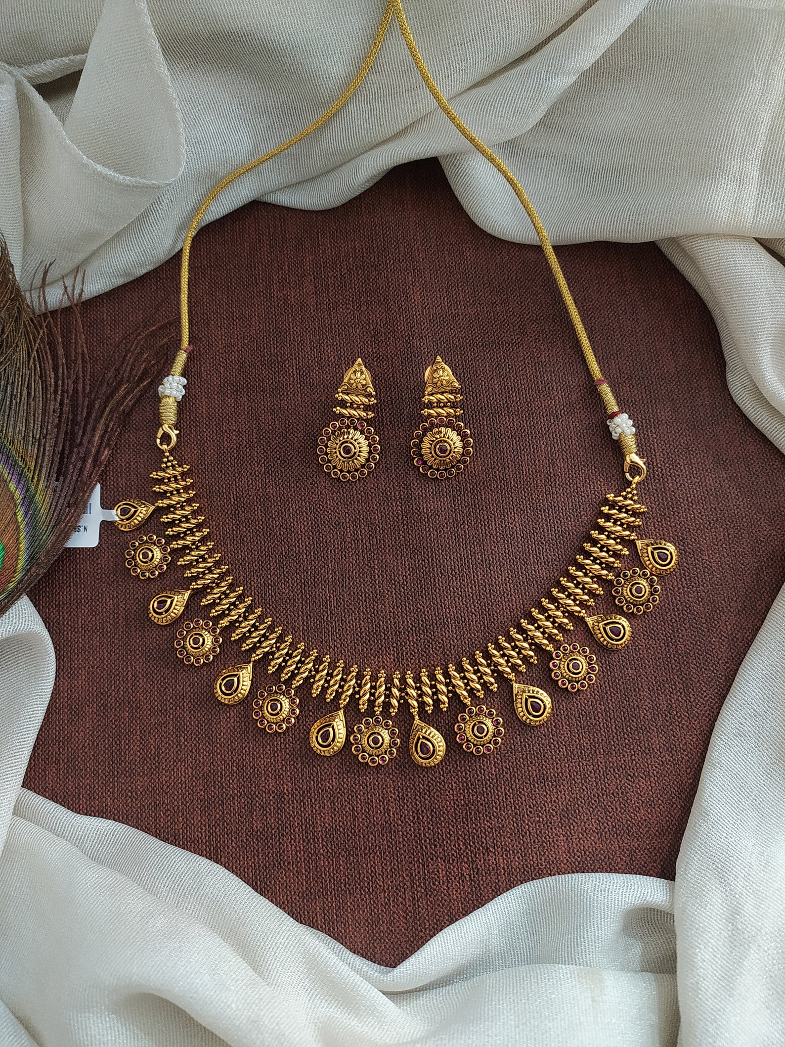 Sonal's Kemp Stone Mango Necklace Set: Red & Green or Full Red ...