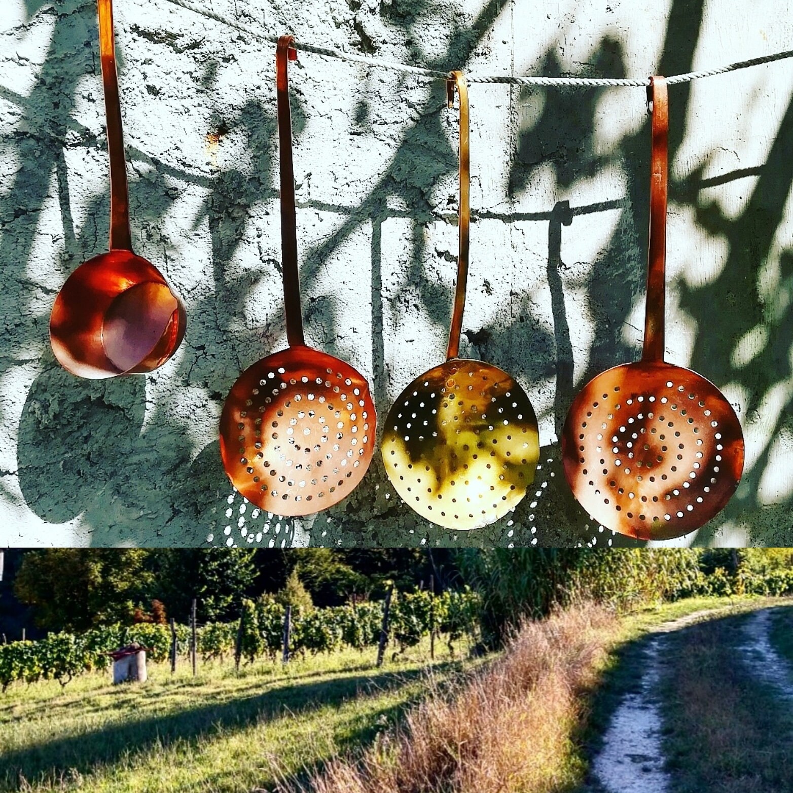 Combo of 4 Italian Antique Handmade Copper and Brass Kitchen Tools ...