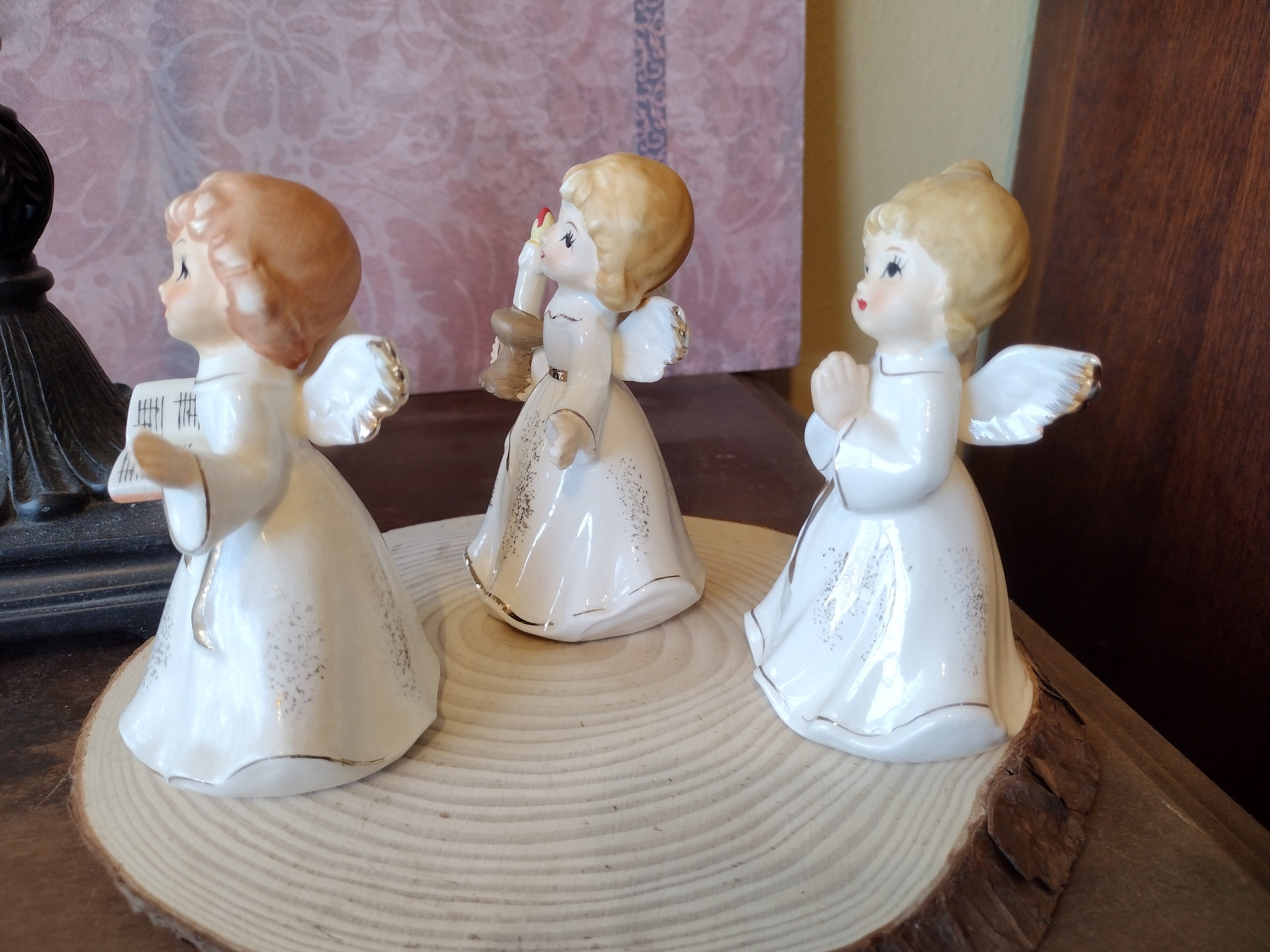Homco Angel Trio, Vintage Angels Japan, Angel Figurines, Vintage Homco ...