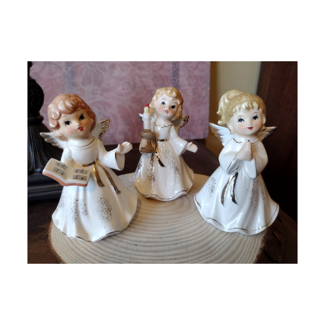 Homco Angel Trio, Vintage Angels Japan, Angel Figurines, Vintage Homco ...