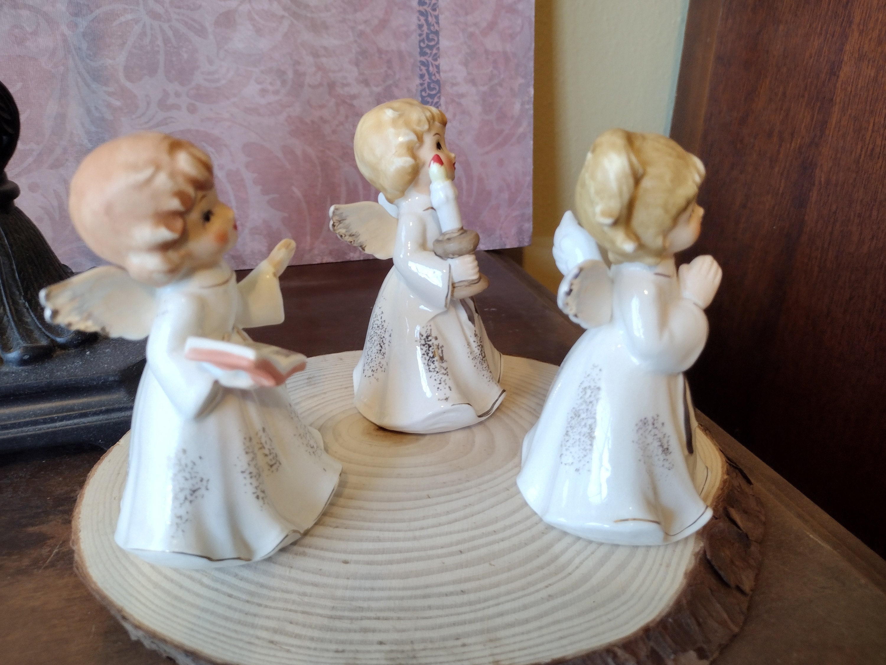 Homco Angel Trio, Vintage Angels Japan, Angel Figurines, Vintage Homco ...