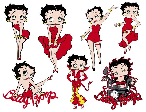 Betty Boop Resin Inserts in Color Betty Boop Inserts Colored | Etsy