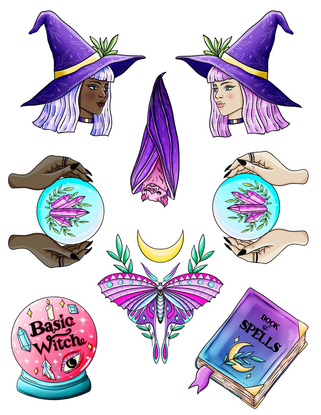 Witchy Resin Inserts in Color, Colored Resin Inserts, Resin Ready ...