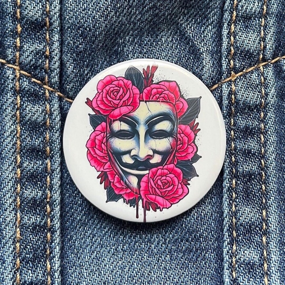 V for Vendetta Pin Back Button - Etsy