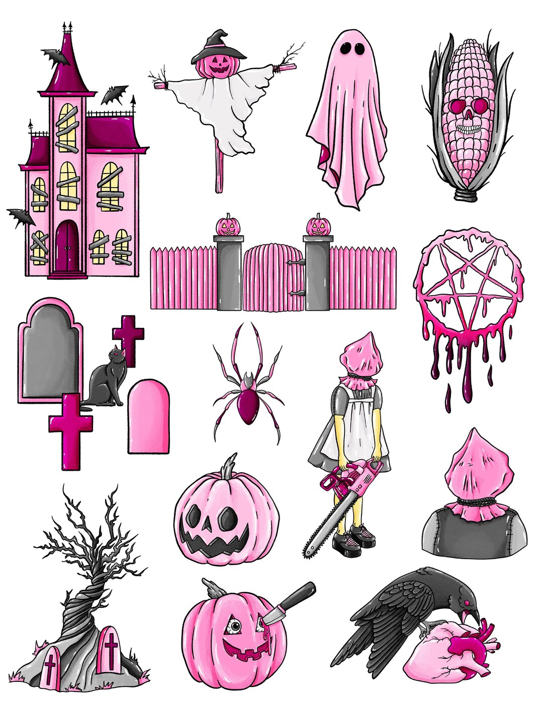 Pink-a-boo 2 Resin Inserts in Color, Colored Resin Inserts, Horror ...
