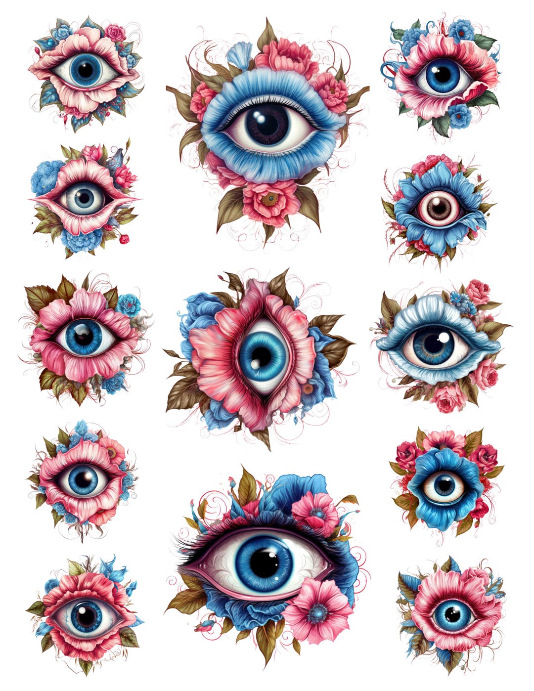 Flower Eyes Resin Inserts, Flower Resin Inserts, Colored Resin Inserts ...