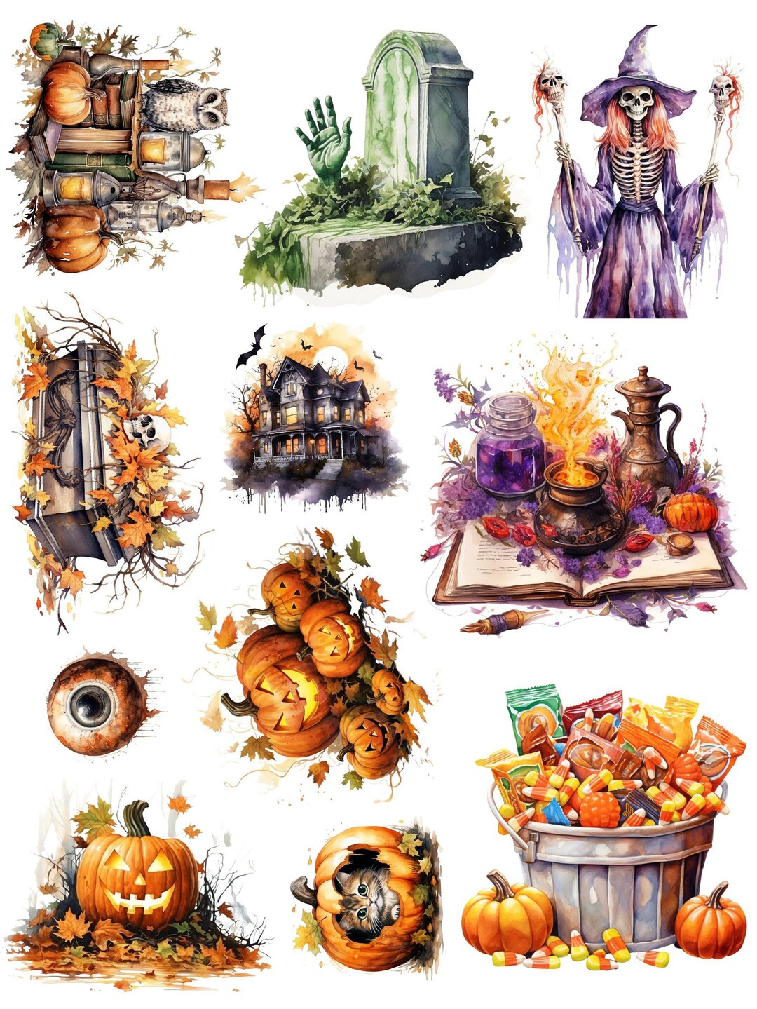 Fall Resin Inserts in Color, Halloween Resin Inserts, Colored Resin ...