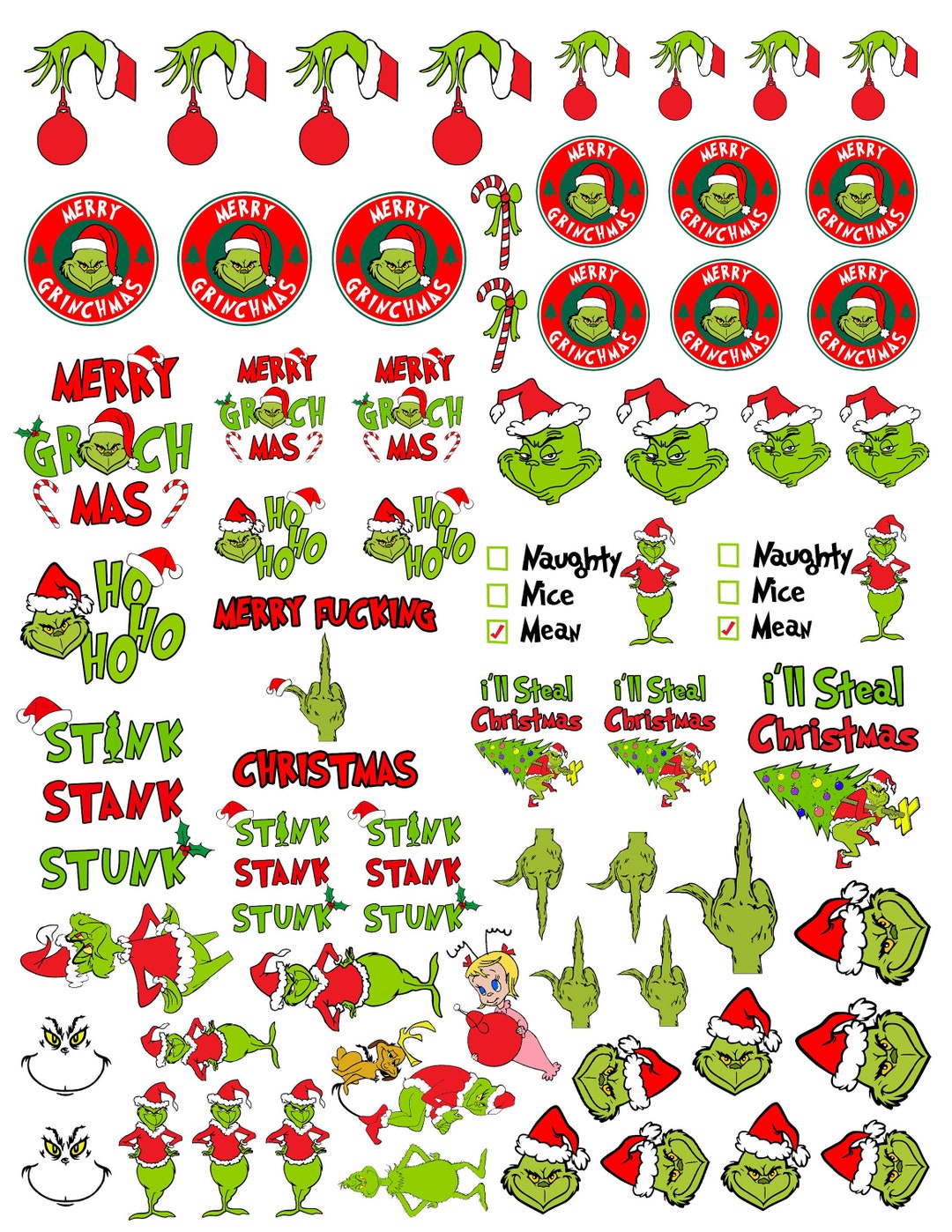 The Grinch Resin Inserts in Color, the Grinch Inserts, Colored Resin ...