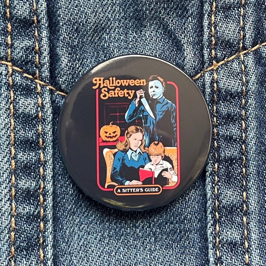 Michael Myers Pin Back Button, Halloween Safety Button - Etsy