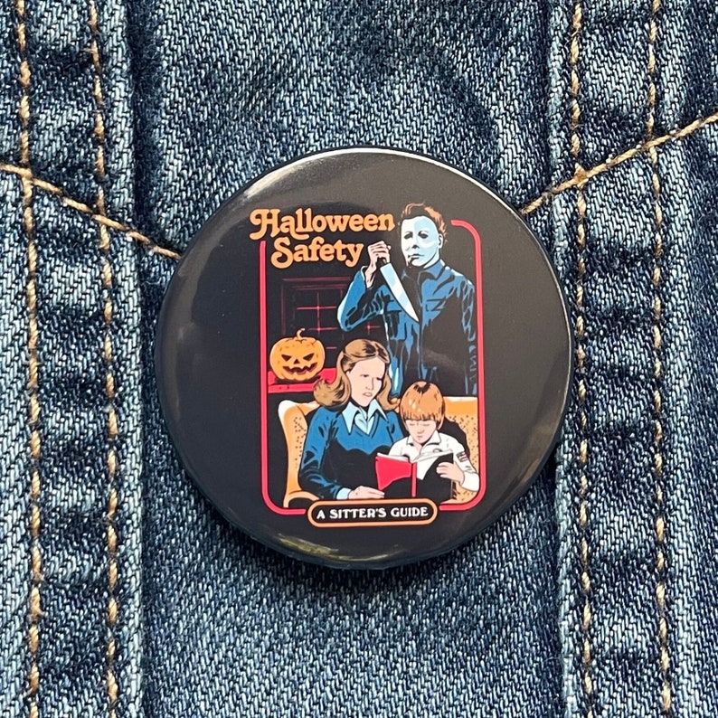 Michael Myers Pin Back Button, Halloween Safety Button - Etsy
