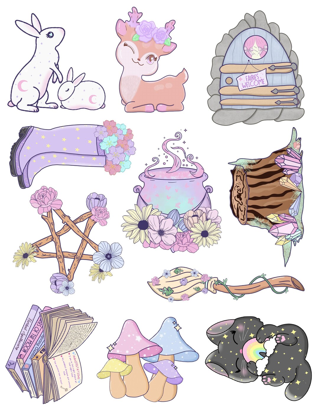 Spring Pastel Resin Inserts in Color, Witchy Resin Inserts, Colored ...