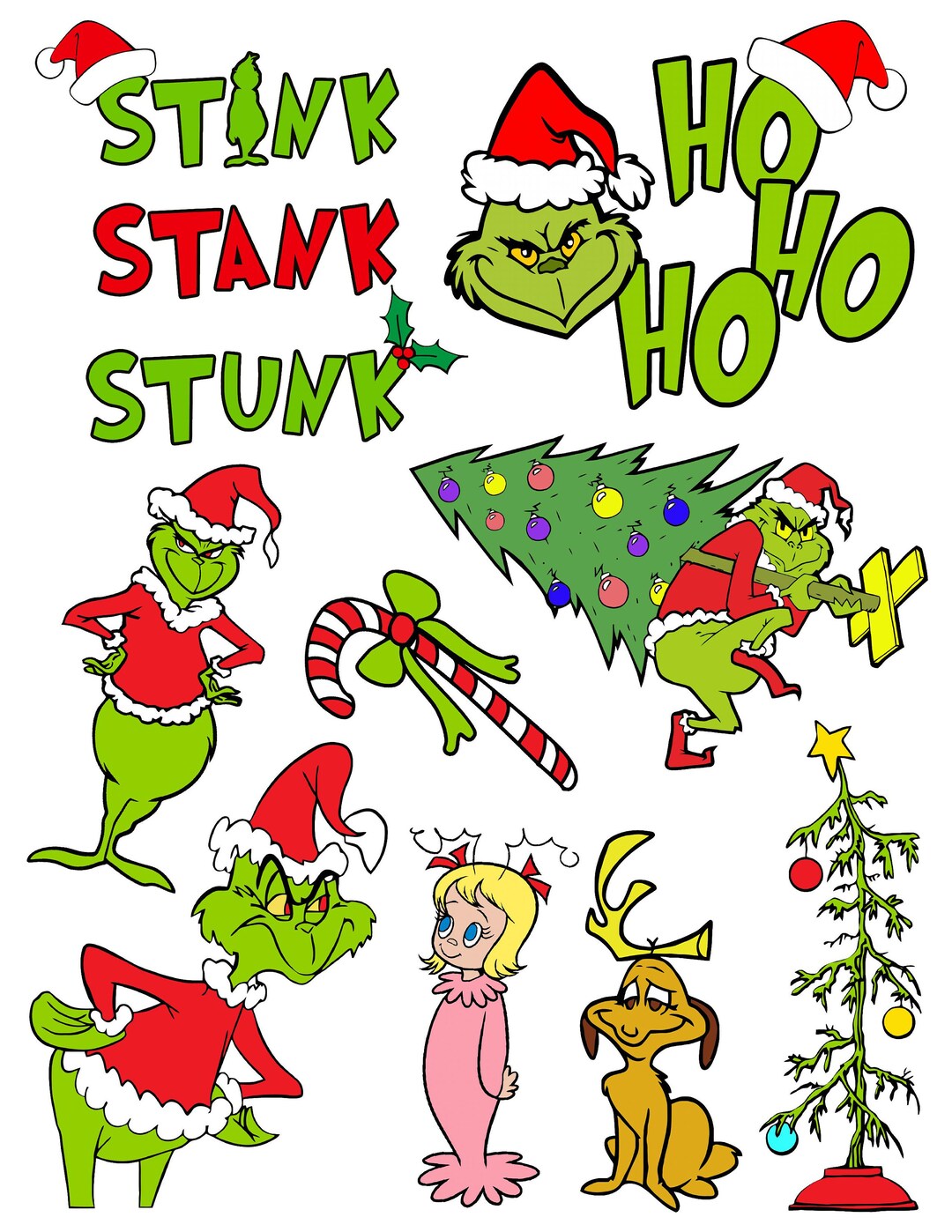 The Grinch Resin Inserts in Color, the Grinch Inserts, Colored Resin ...