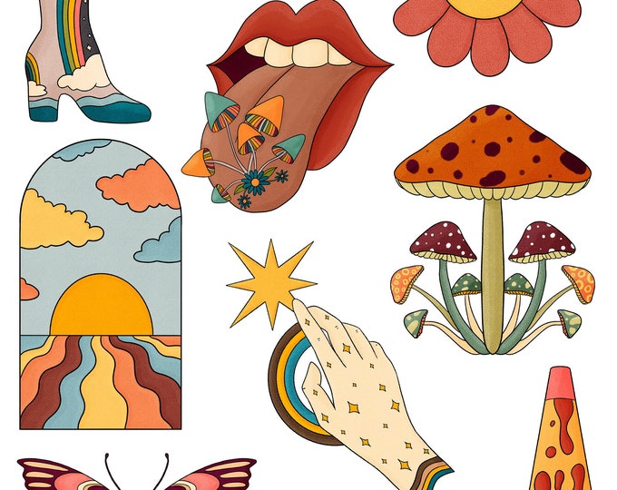 Retro Vibes Resin Inserts in Color, Colored Resin Inserts, Retro Resin ...