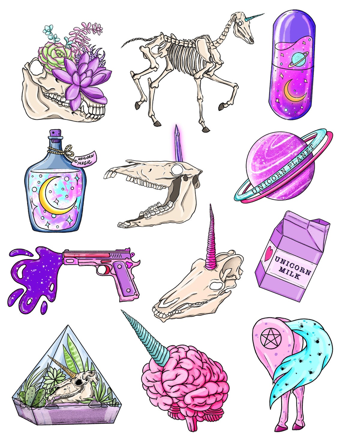 Unicorn Magic Resin Inserts in Color Colored Resin Inserts - Etsy