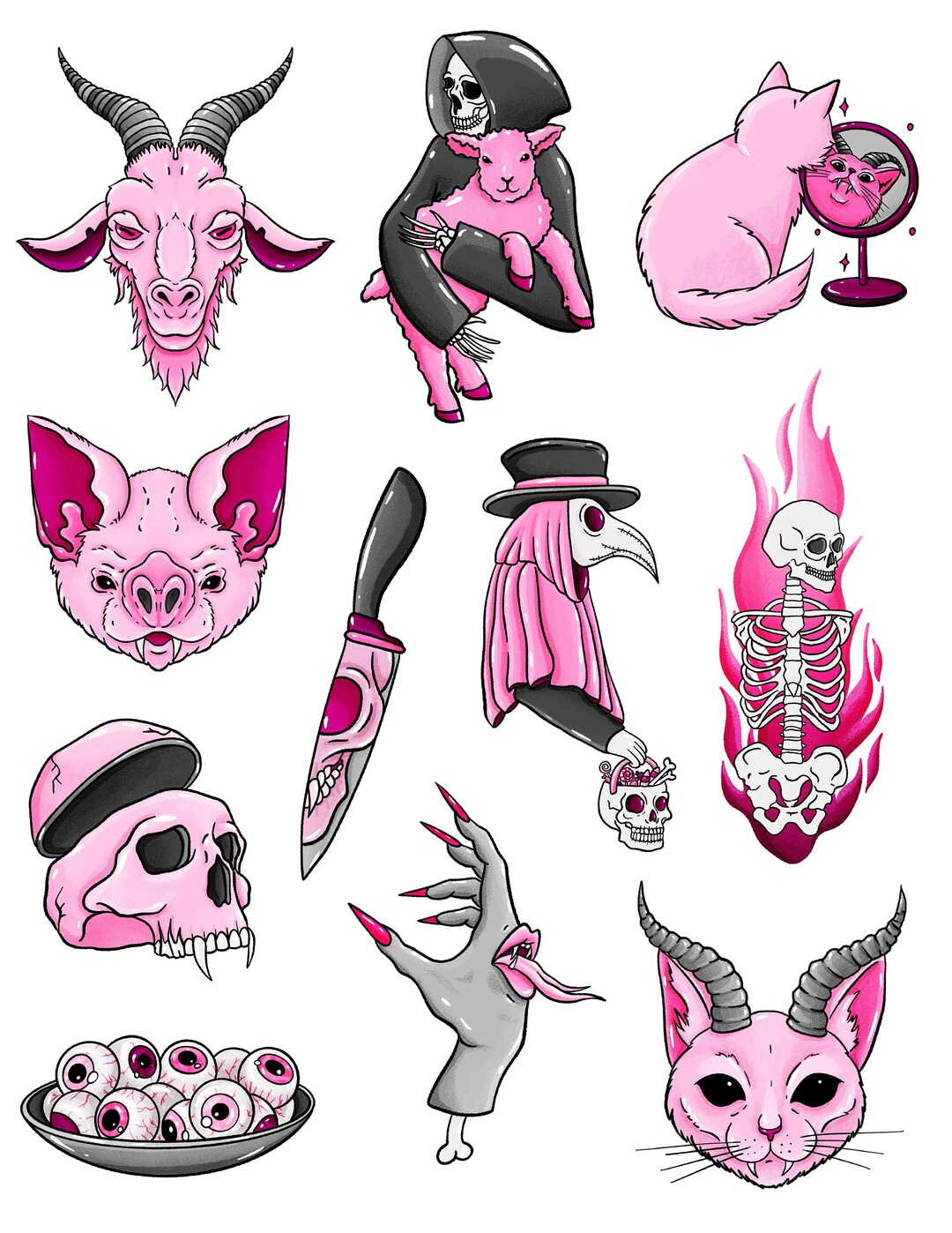 Pink-a-boo 3 Resin Inserts in Color, Colored Resin Inserts, Horror ...