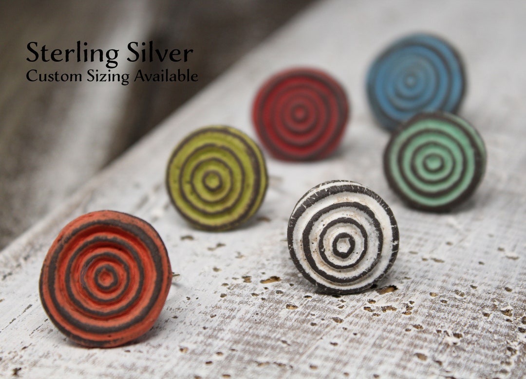 Zoey Sterling Silver Ring-bullseye Ring-custom Sized Ring-ceramic ...