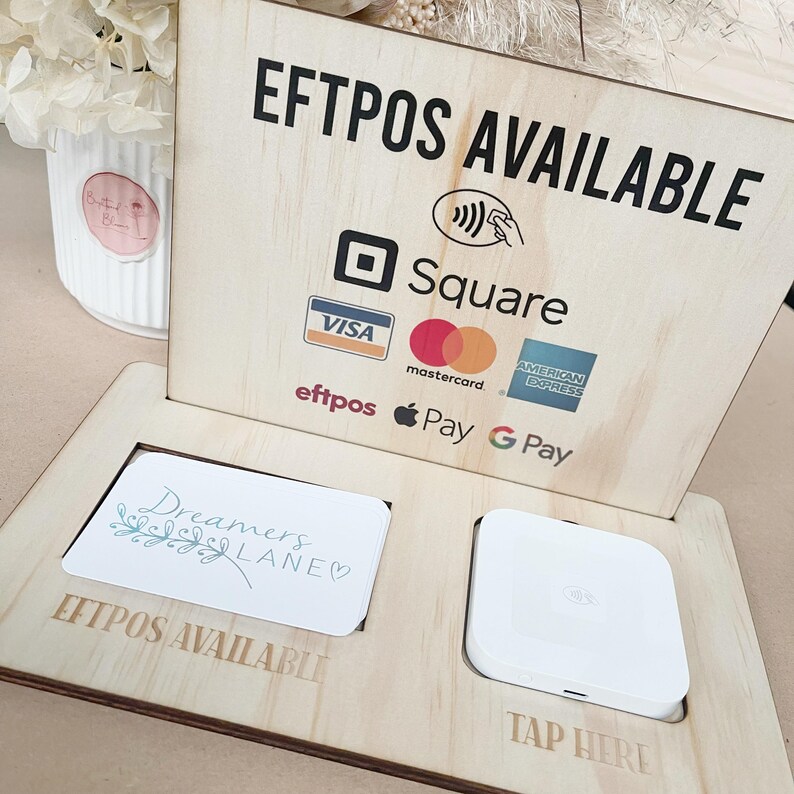 EFTPOS SQUARE READRER | Engraved and Printed | Business Card Dock - Etsy Australia