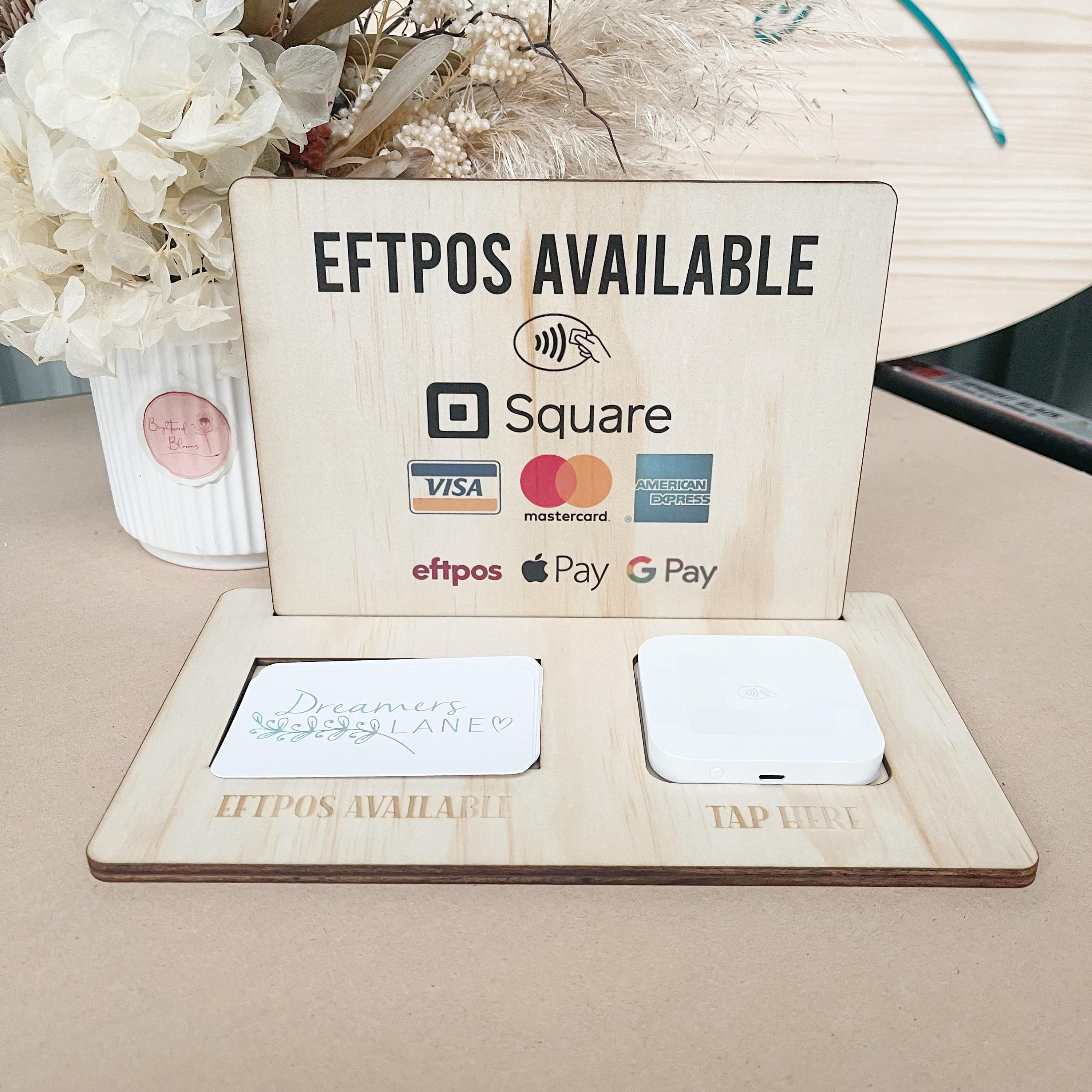 EFTPOS SQUARE READRER | Engraved and Printed | Business Card Dock ...