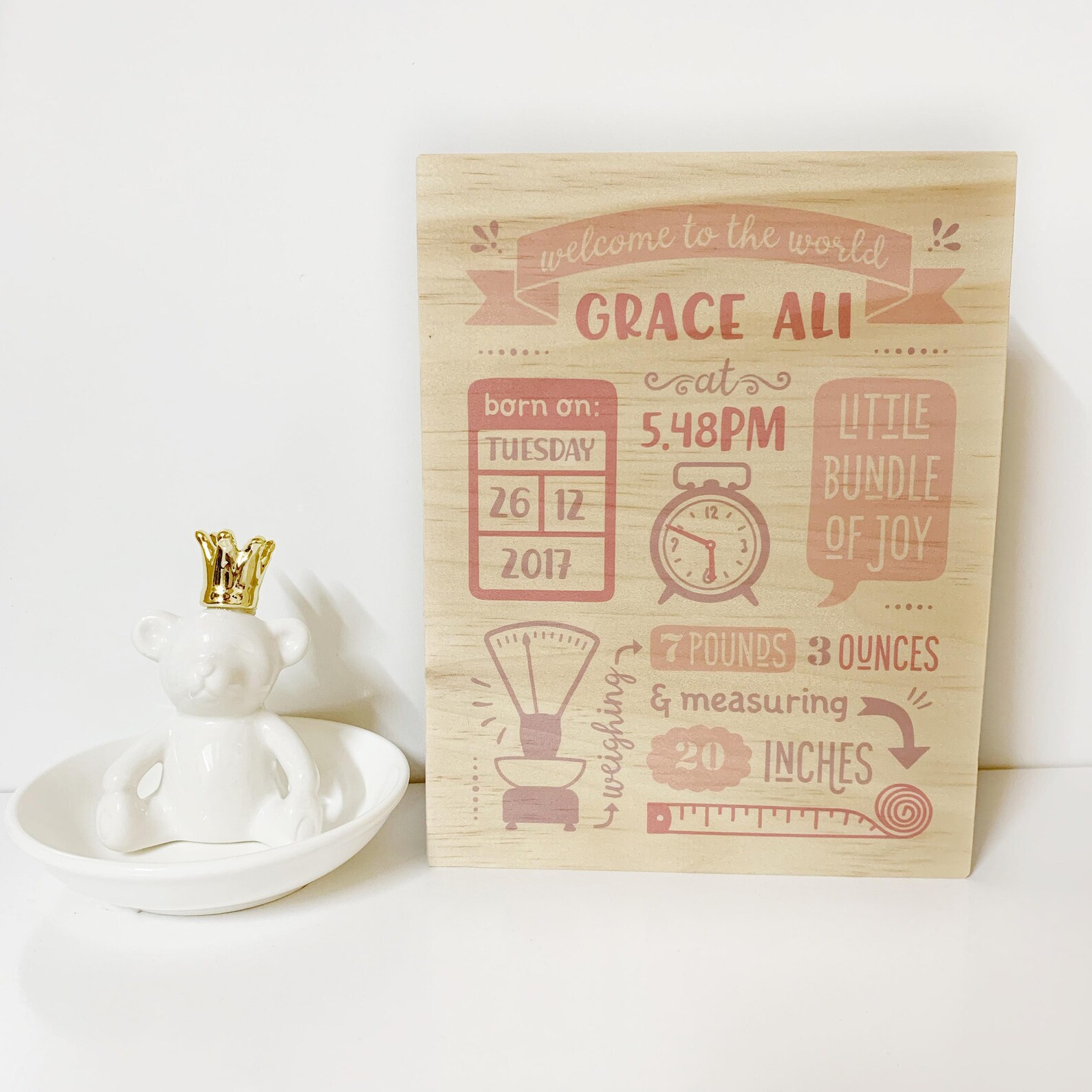 Annonce de naissance de bébé de blocs de bois imprimés Bébé - Etsy France