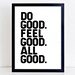Do Good Poster, Minimalist Black and White Word Art, Kids Motivational ...