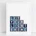 Motivational Prints | Let Your Light Shine Poster | Kids Room Wall ...